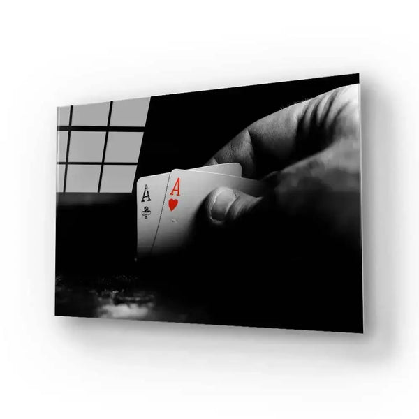 Double Aces Playing Cards Glass Wall Art - DIY – CreoGlass®