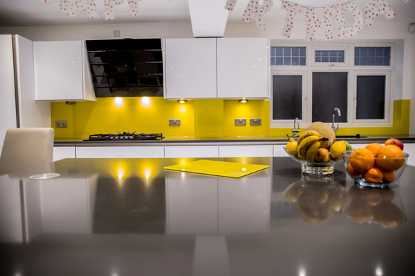 Yellow Glass Splashbacks for Kitchens | Modern Bespoke Splashback ...