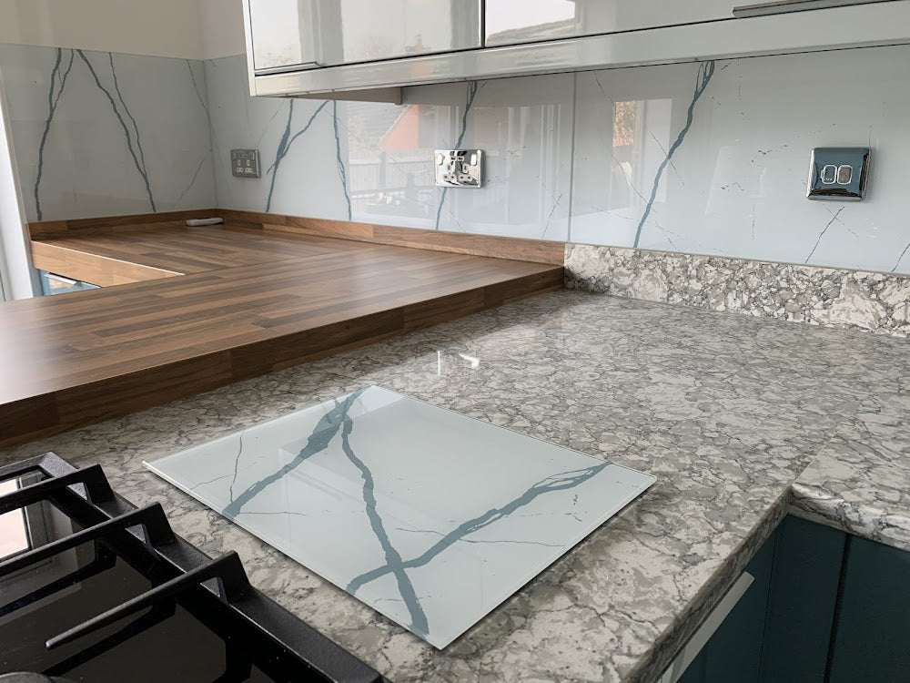 "White Onyx" - LED Backlit Glass Splashback - Bespoke – CreoGlass®