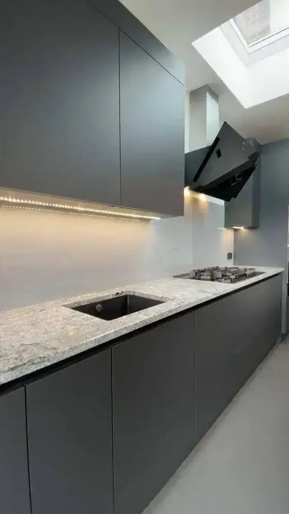 Matt Grey Colour Glass Splashback - Bespoke – CreoGlass®