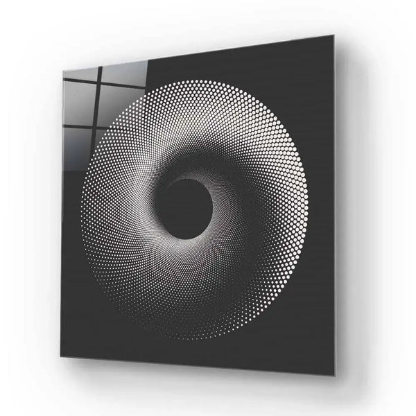 Black Abstract Halftone Spiral Glass Wall Art - DIY – CreoGlass®