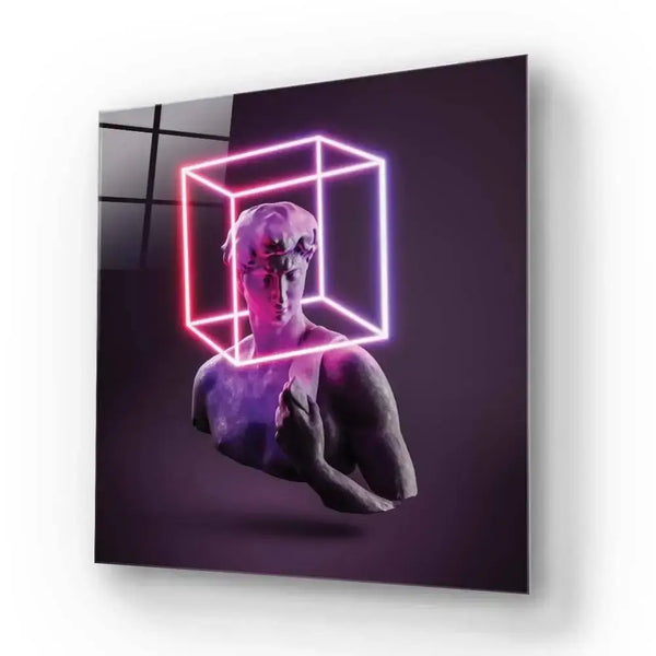 Neon Statue of David Glass Wall Art - DIY – CreoGlass®