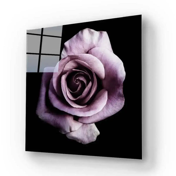 Purple Rose Glass Wall Art - Square Sizes - DIY