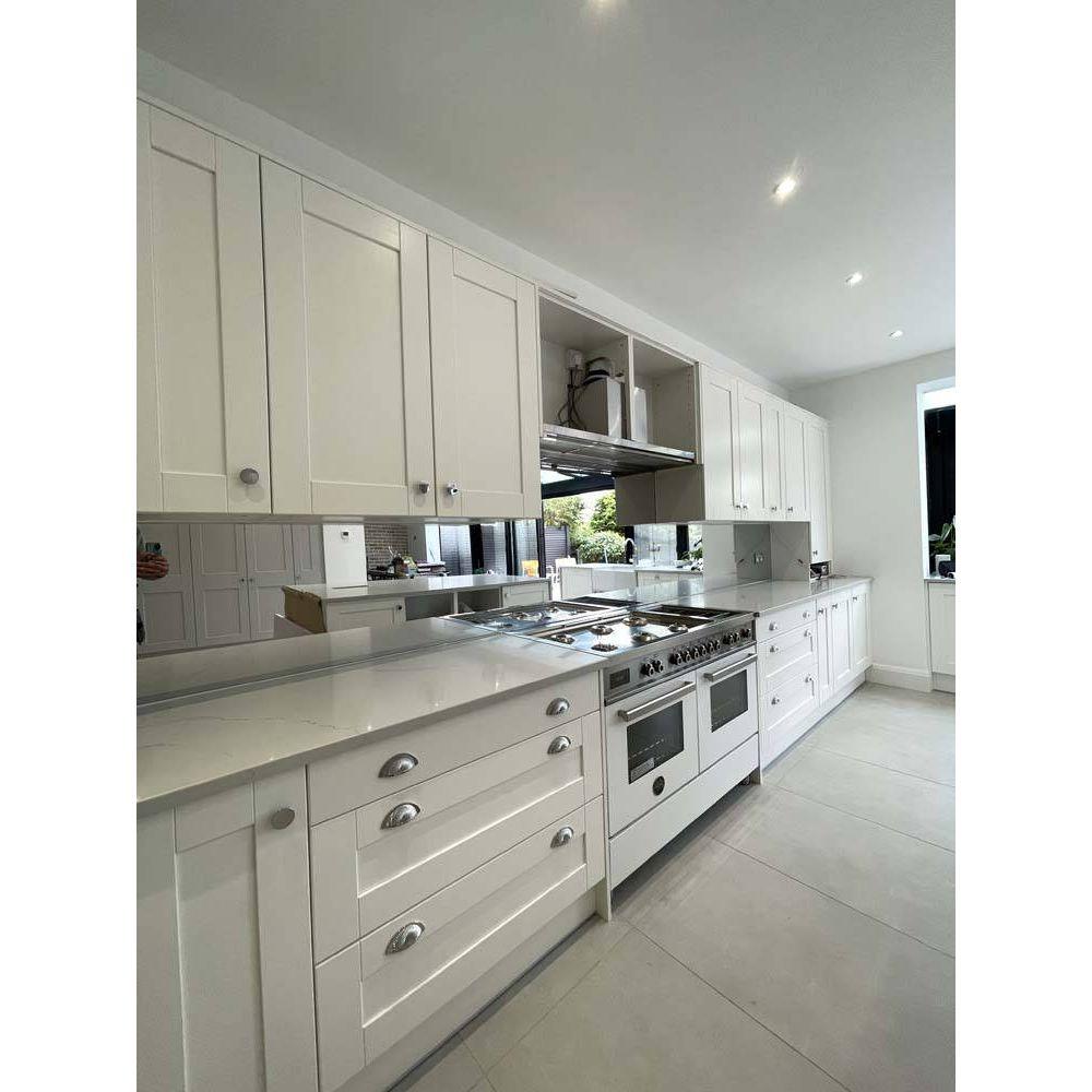 Silver Toughened Mirror Splashback - Bespoke